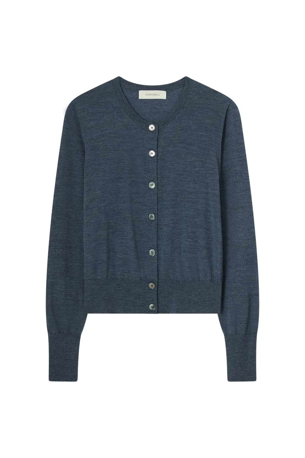 Cropped Cardigan in Merino Denim Blue – Savile Row for Women – Knatchbull