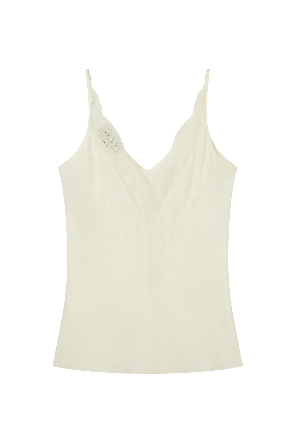 Silk Cami with Lace in Pearl – Knatchbull